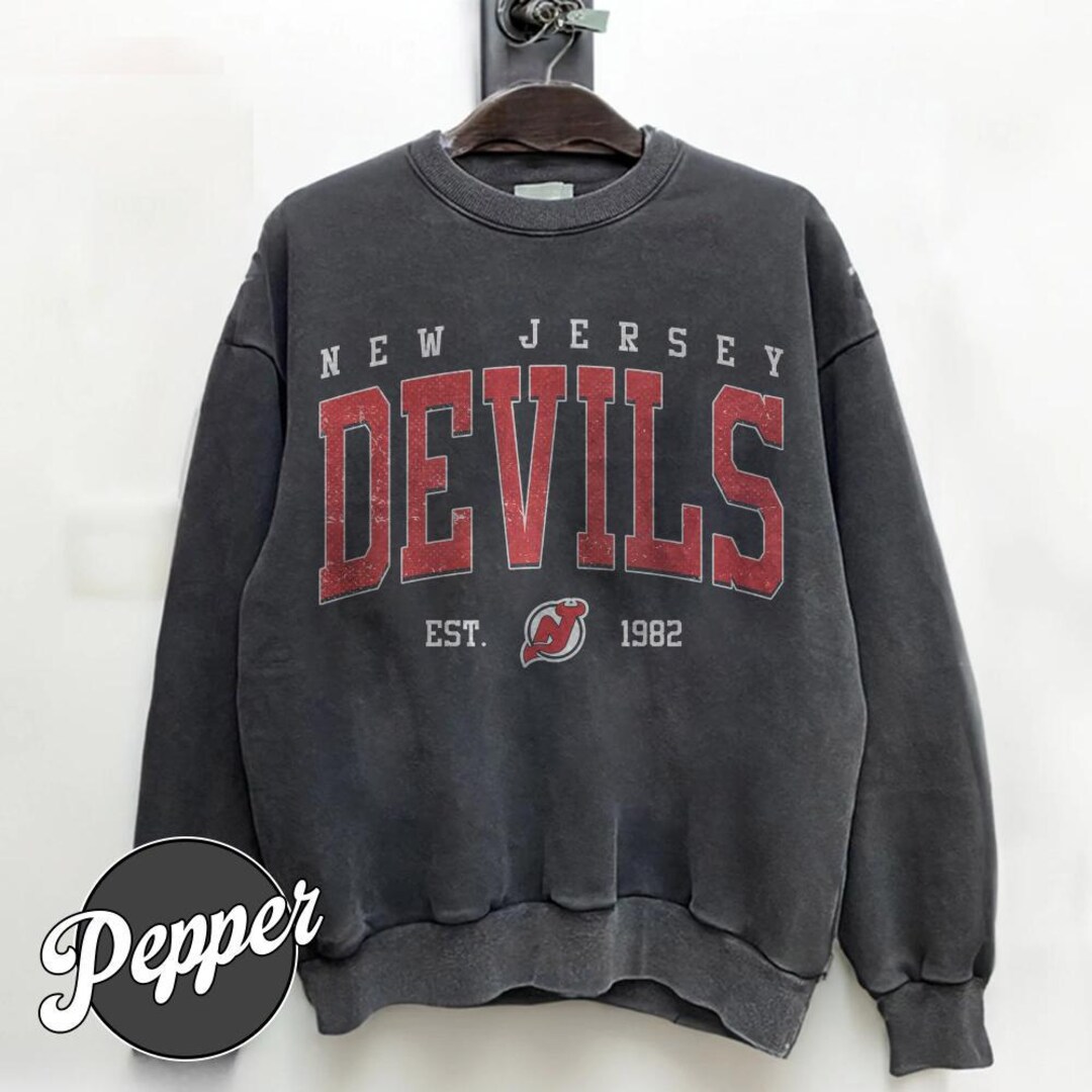 Vintage 90s New Jersey Devils Est 1982 Ice Hockey Comfort Colors Pepper ...