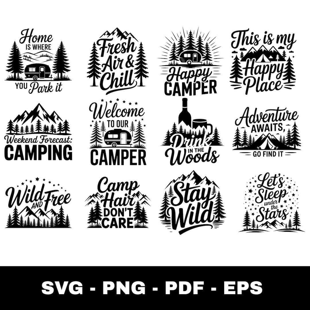 Camping Svg Bundle, Camp Life Svg, Boho Camping, Camping Sublimation ...
