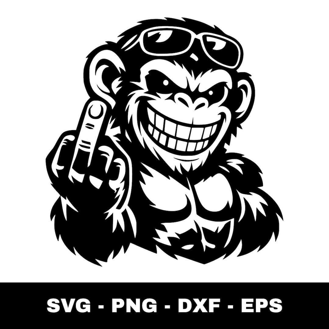 Angry Gorilla Svg, Gorilla Middle Finger Svg, Gorilla Clipart, Gorilla ...