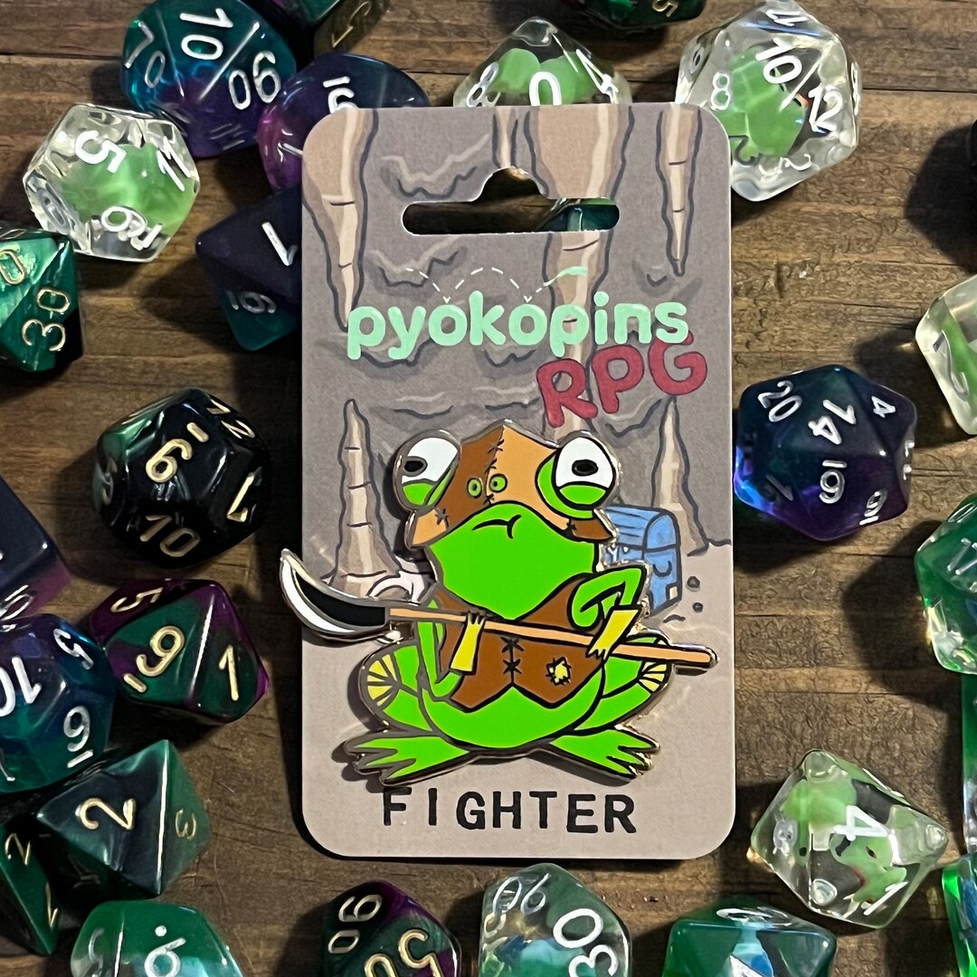 Fighter RPG Frog Enamel Pin - Etsy