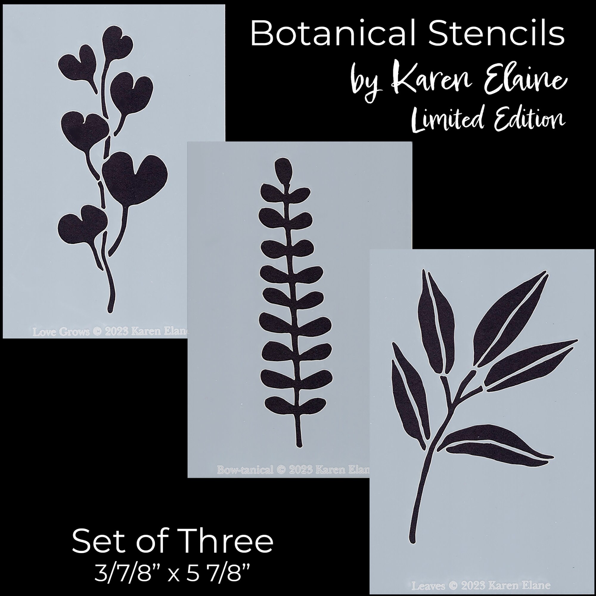 Botanical and Bird Stencils by Karen Elaine - Etsy