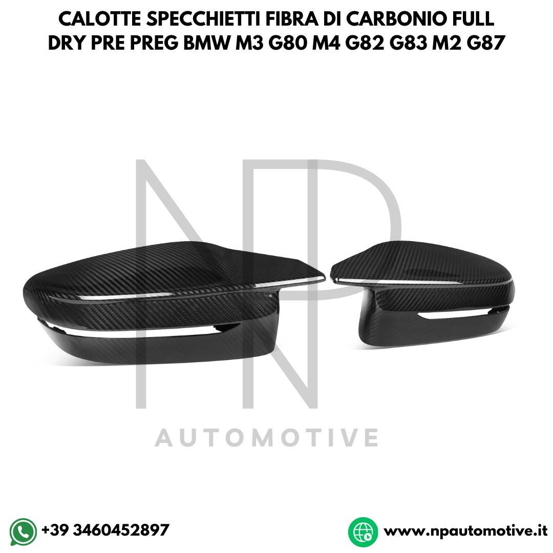 M Performance Full Dry Pre-preg Carbon Fiber Mirror Caps for BMW M2 G87 ...