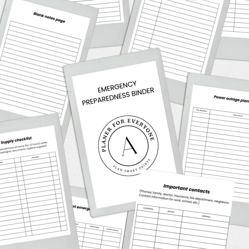 Emergency Preparedness Binder - Etsy