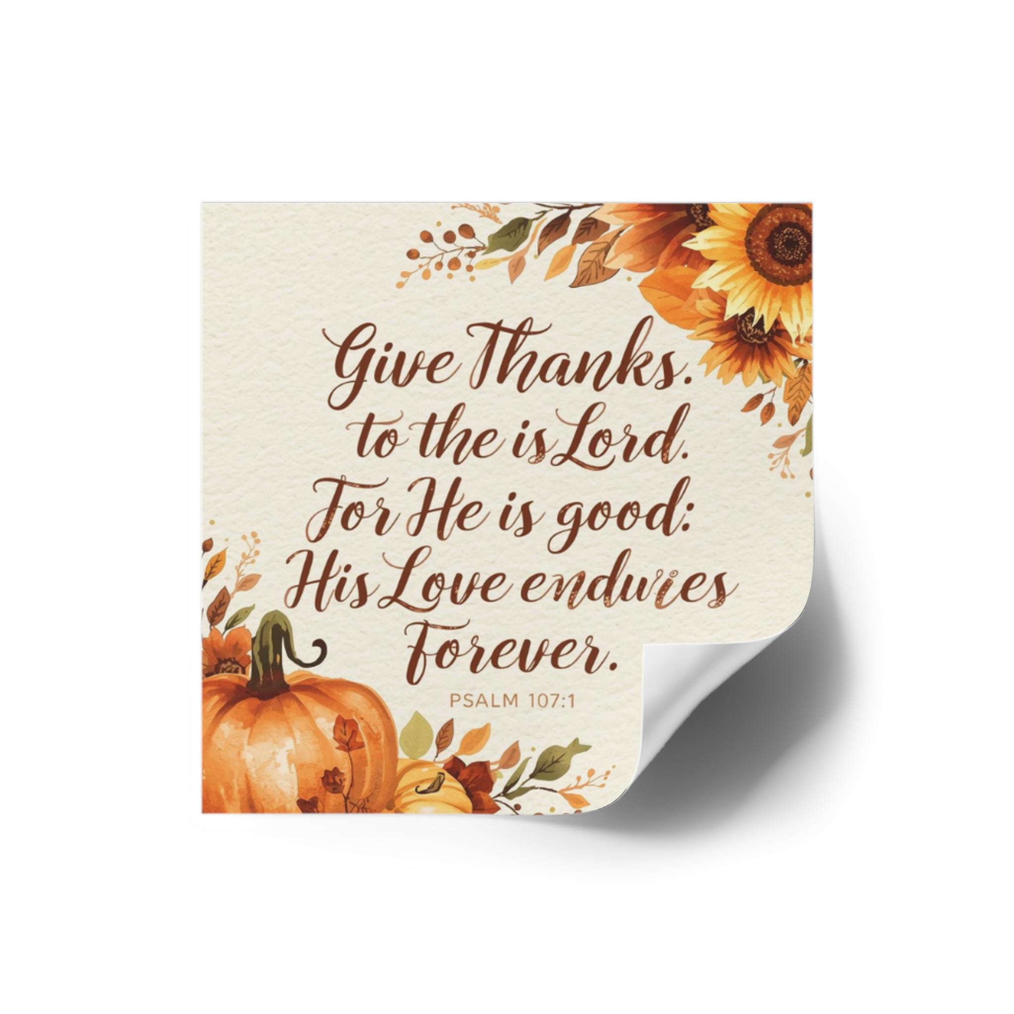 Thanksgiving Bible Verse Sticker: Autumn Laminate Decal - Etsy
