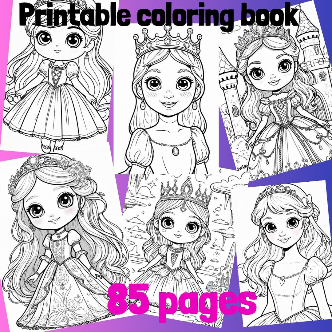 Princess Coloring Pages - Kawaii Princess Coloring Pages - Coloring ...