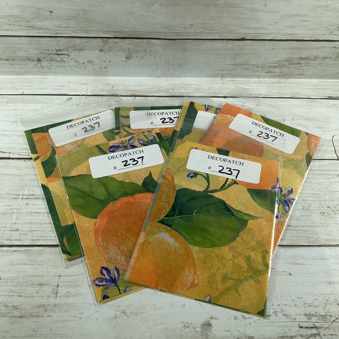 Decoupage Paper Mache Craft Supply, Decopatch, 6 Sheets, Lemons Oranges ...