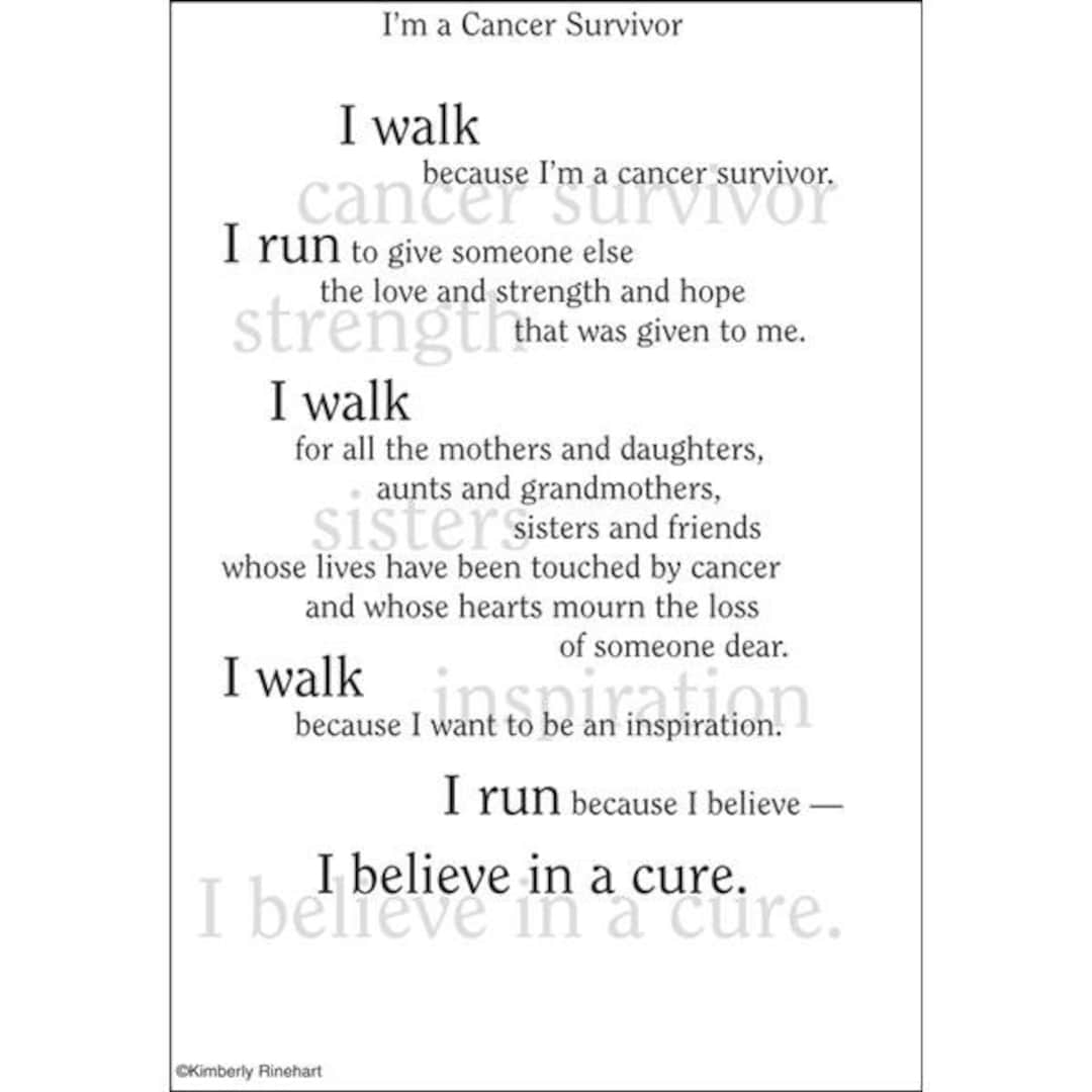 ITT Craft Supply Cancer Survivor Poem for A Page Sticker - Etsy