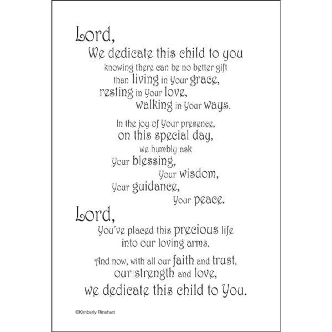 ITT Craft Supply Child's Dedication Poem for A Page Sticker Sheet - Etsy