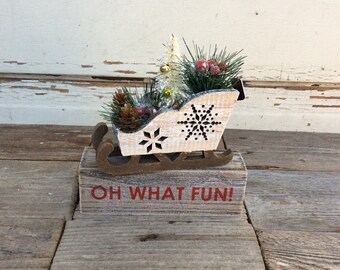 White Medium Sleigh Display - Etsy