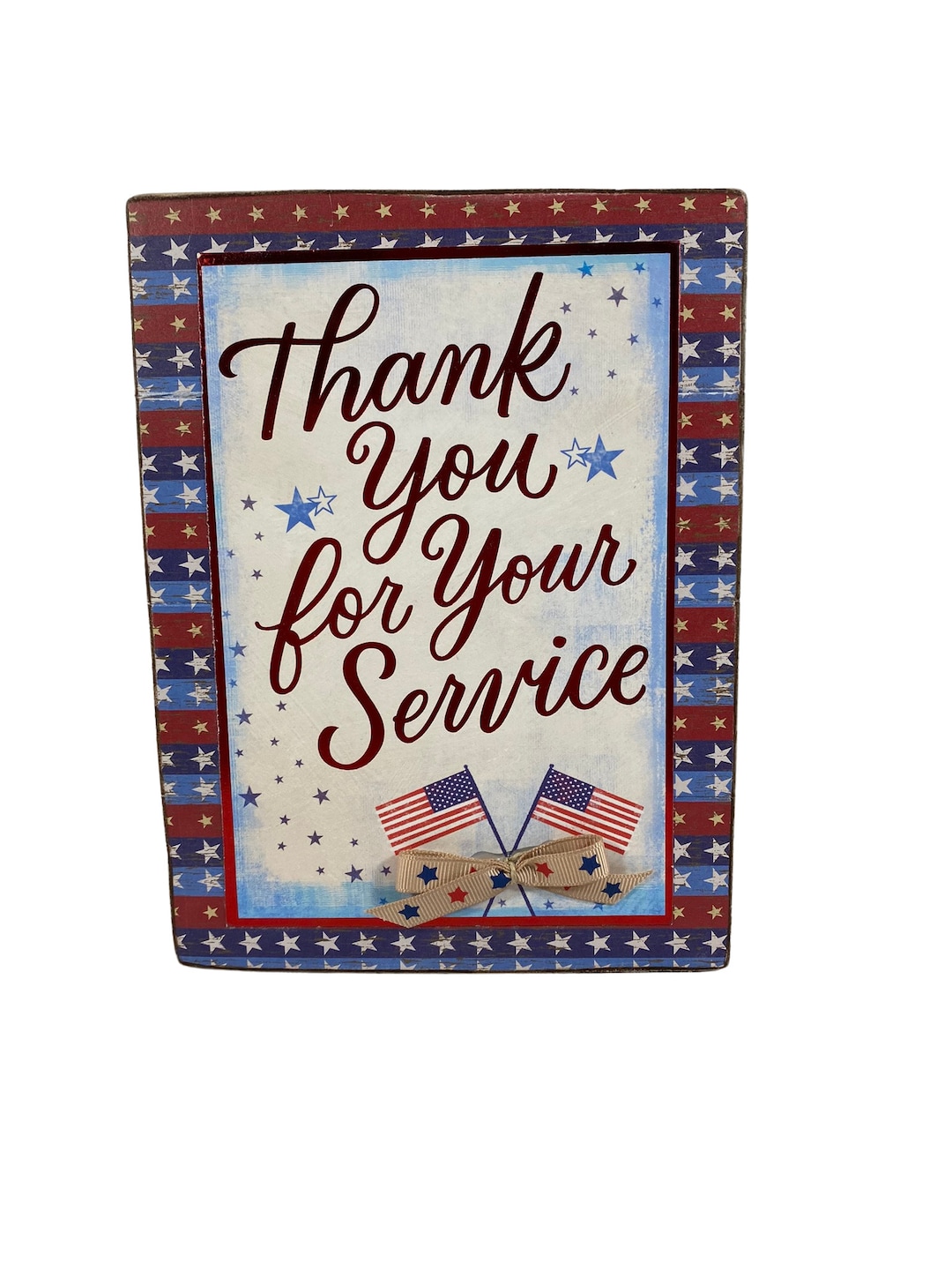 AGD Patriotic Decor Thank You for Your Service Box Slat Sign - Etsy