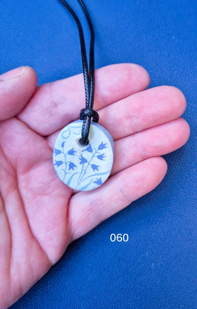 William Morris Air Drying Clay Pendant Necklace, Floral Design - Etsy ...