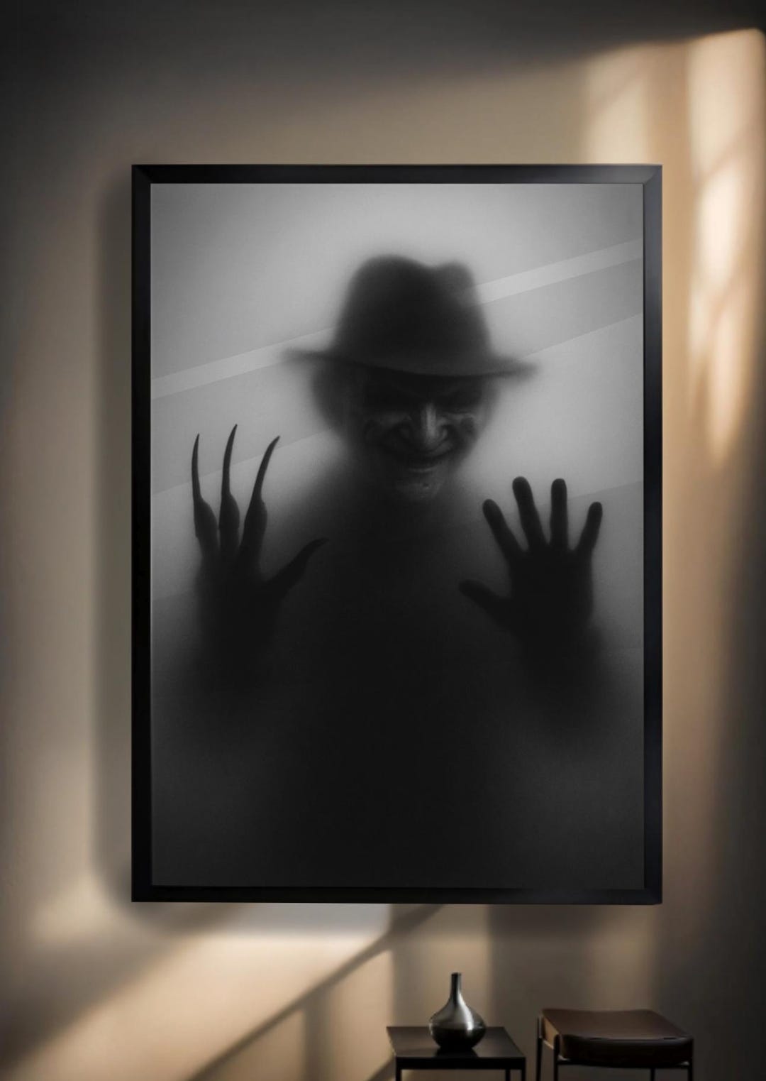 Freddy Krueger Fan Art Poster in a Wooden Frame - Gift for Him and Her ...
