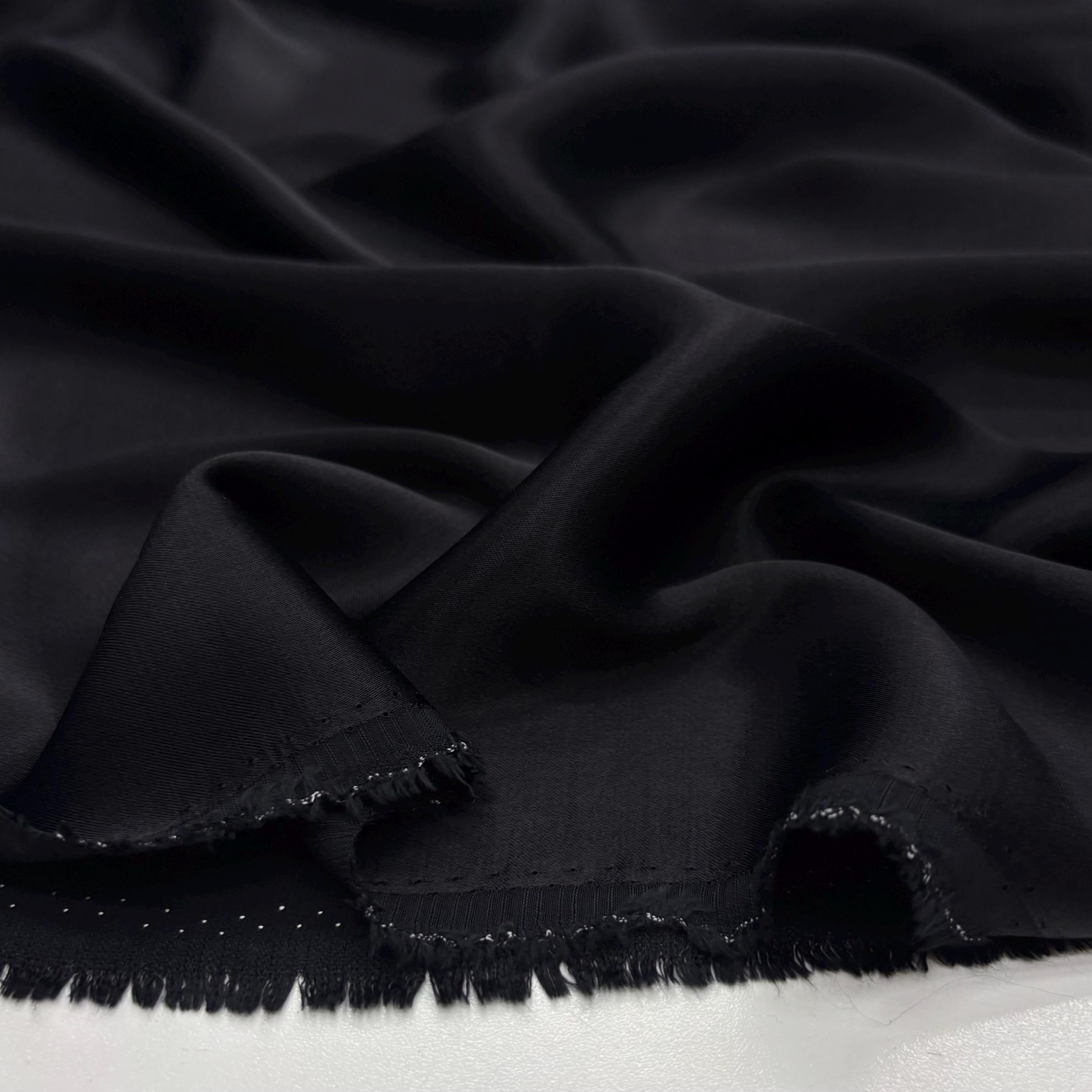 Black Cupro Fabric: Silky Rayon Cotton Blend, Eco-friendly Sewing ...