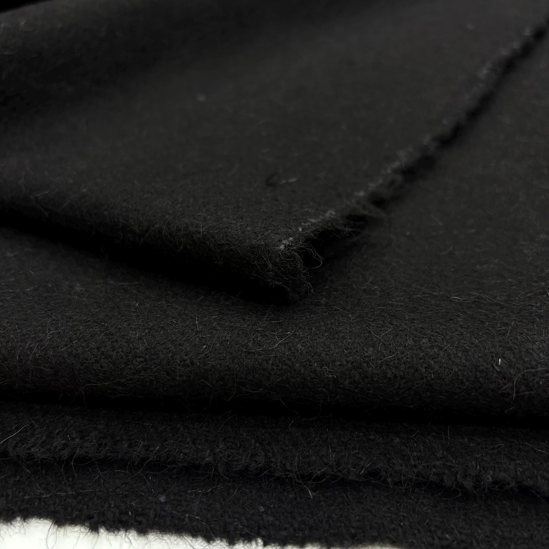 Black Compressed 100% Pure Wool Tweed Fabric for Winter Jacket-pants ...