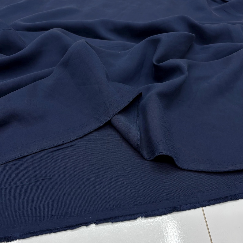 Navy Blue Cotton Cupro Fabric:apparel-dressmaking(wide 150 Cm/59 In) - Etsy