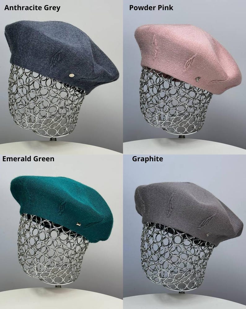 Women Wool Beret Hat – Warm Knit French Beret, Classic Winter Beret for ...