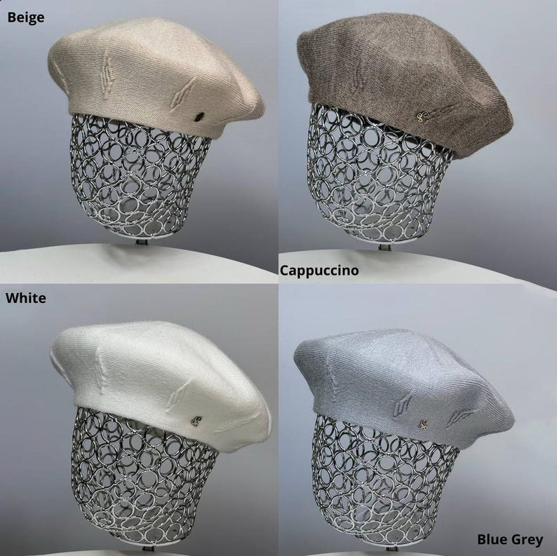 Women Wool Beret Hat – Warm Knit French Beret, Classic Winter Beret for ...