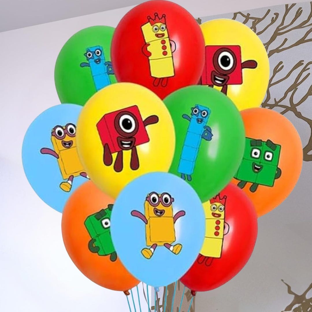 Building Block Birthday Balloons, Kids Party Decorations, 10pcs - Etsy