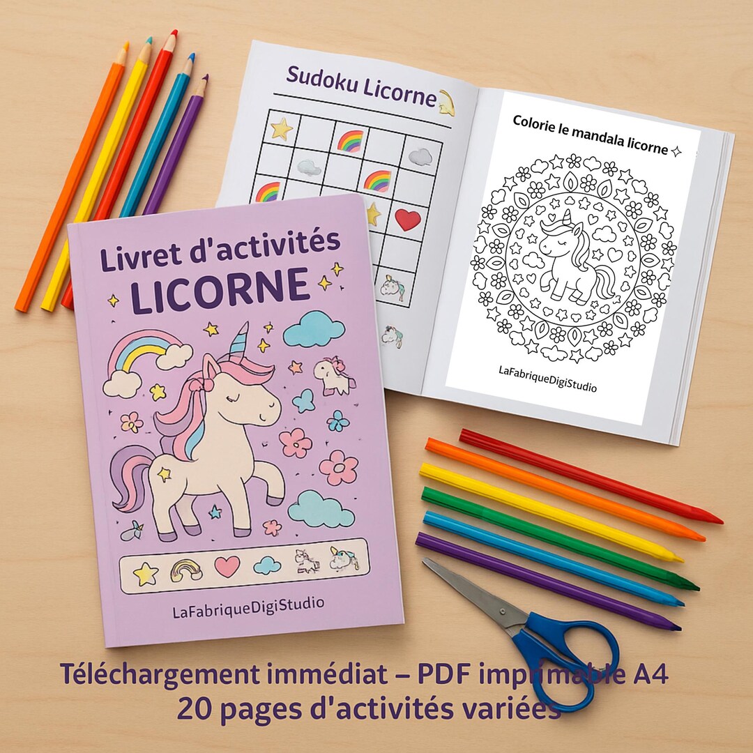 Unicorn Activity Booklet to Print PDF | Seek and Find Games, Coloring ...