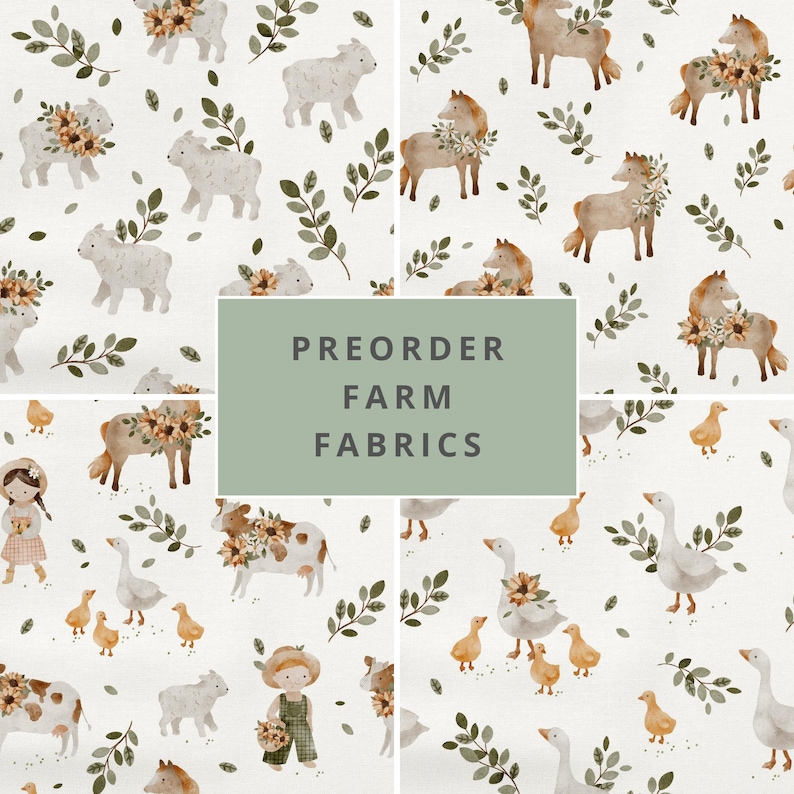 Preorder by Yard Farm Animals Fabric Custom Printed - Etsy