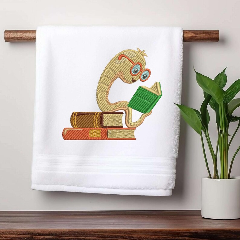Hungry Caterpillar Machine Embroidery Designs Cute Book Worm Embroidery ...