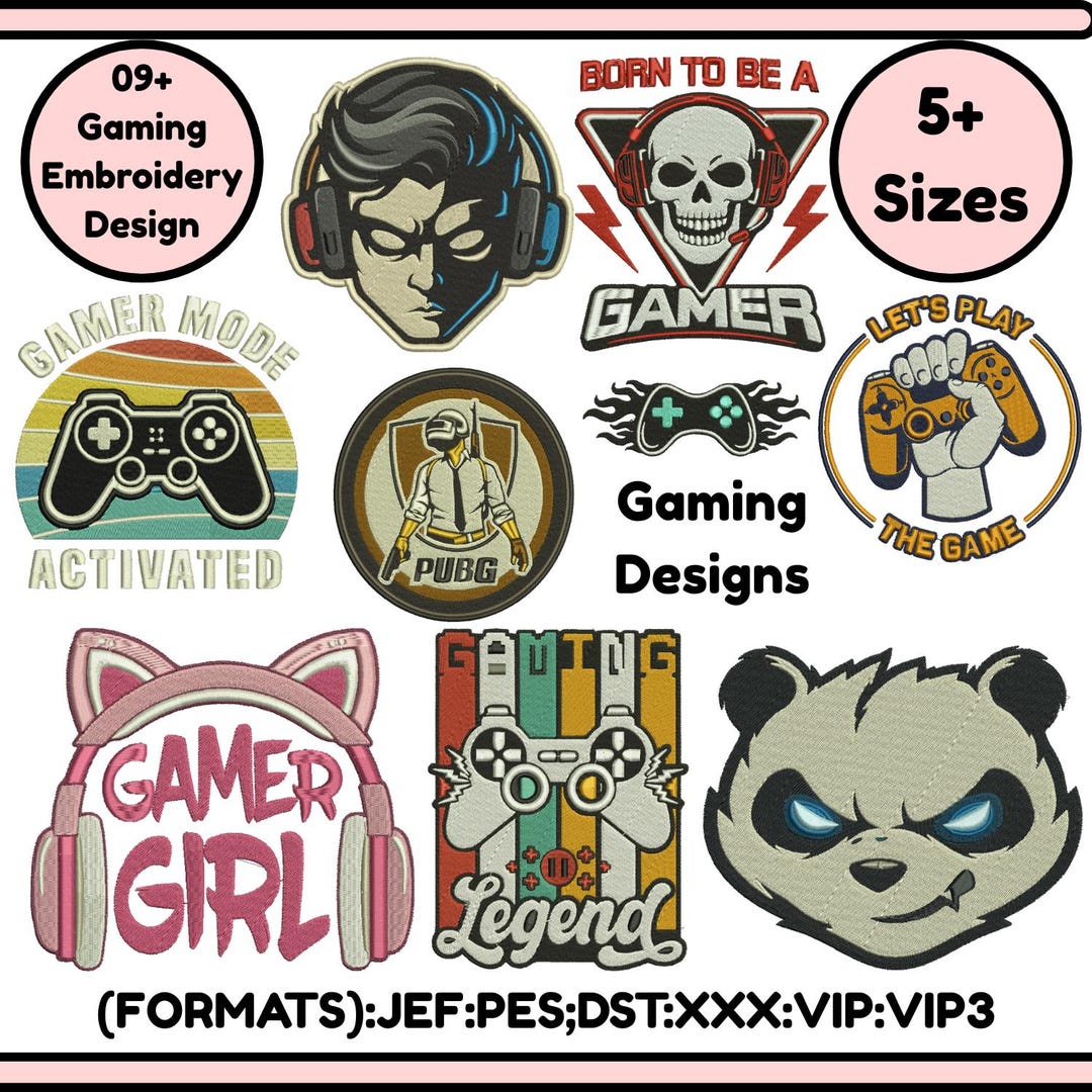 Gaming Machine Embroidery Design Sport Embroidery Games Embroidery ...