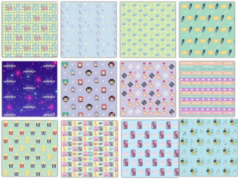 Kpop Demon Hunters Digital Paper | Huntrix Movie Wallpaper Design - Etsy UK
