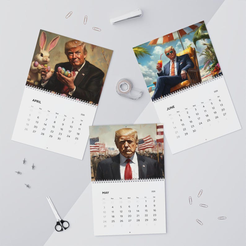 President Donald Trump 2026 Calendar Wall Calendar Funny Christmas Gag ...