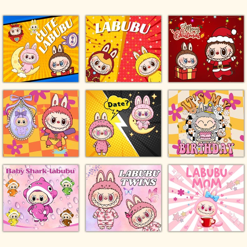 Labubu Tumbler Wrap Bundle – 200+ 20oz Skinny Sublimation Pngs, Kawaii ...