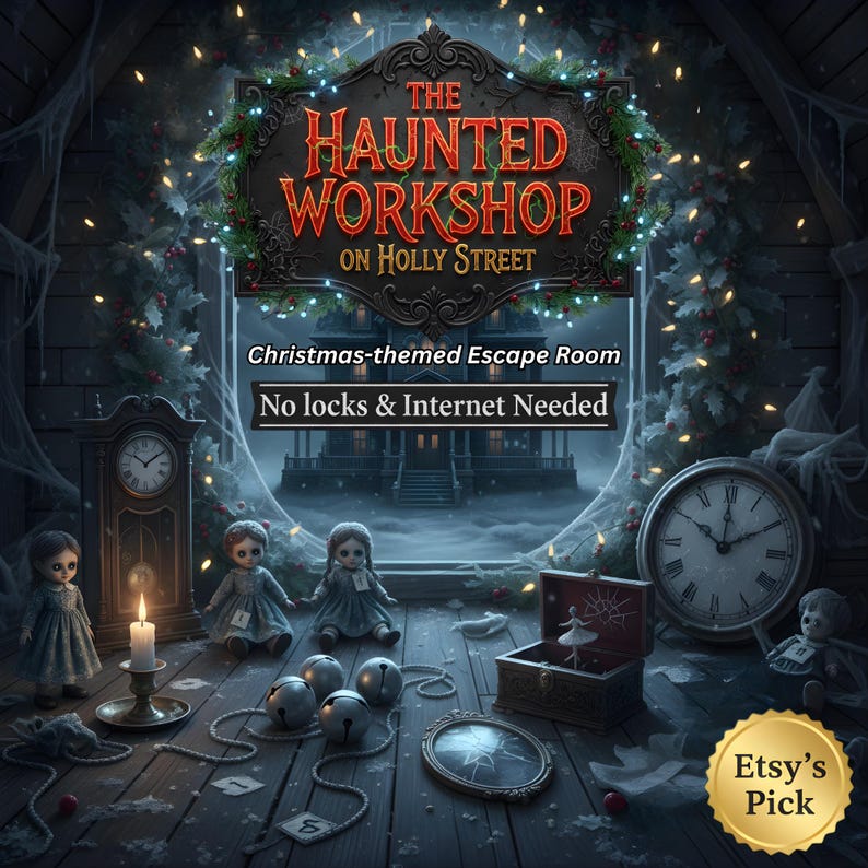 Christmas Escape Room Printable Game | Haunted Workshop on Holly Street ...