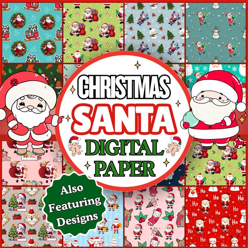 Digital Paper Bundle, 4000+ Christmas Seamless Patterns & Backgrounds ...
