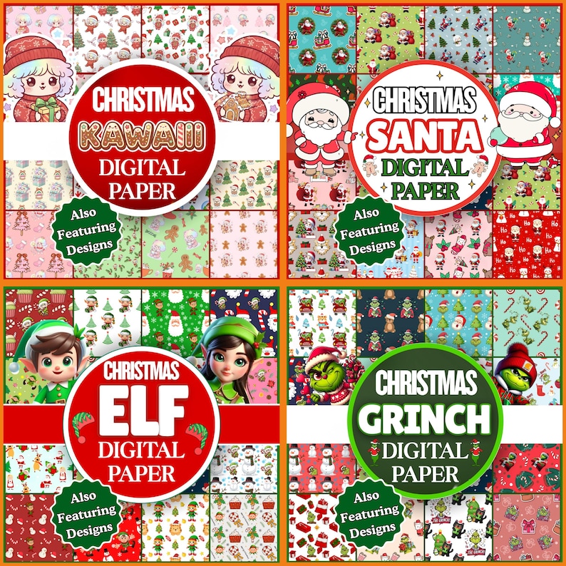 Digital Paper Mega Bundle – 10000+ 12x12 Seamless Patterns, Christmas ...