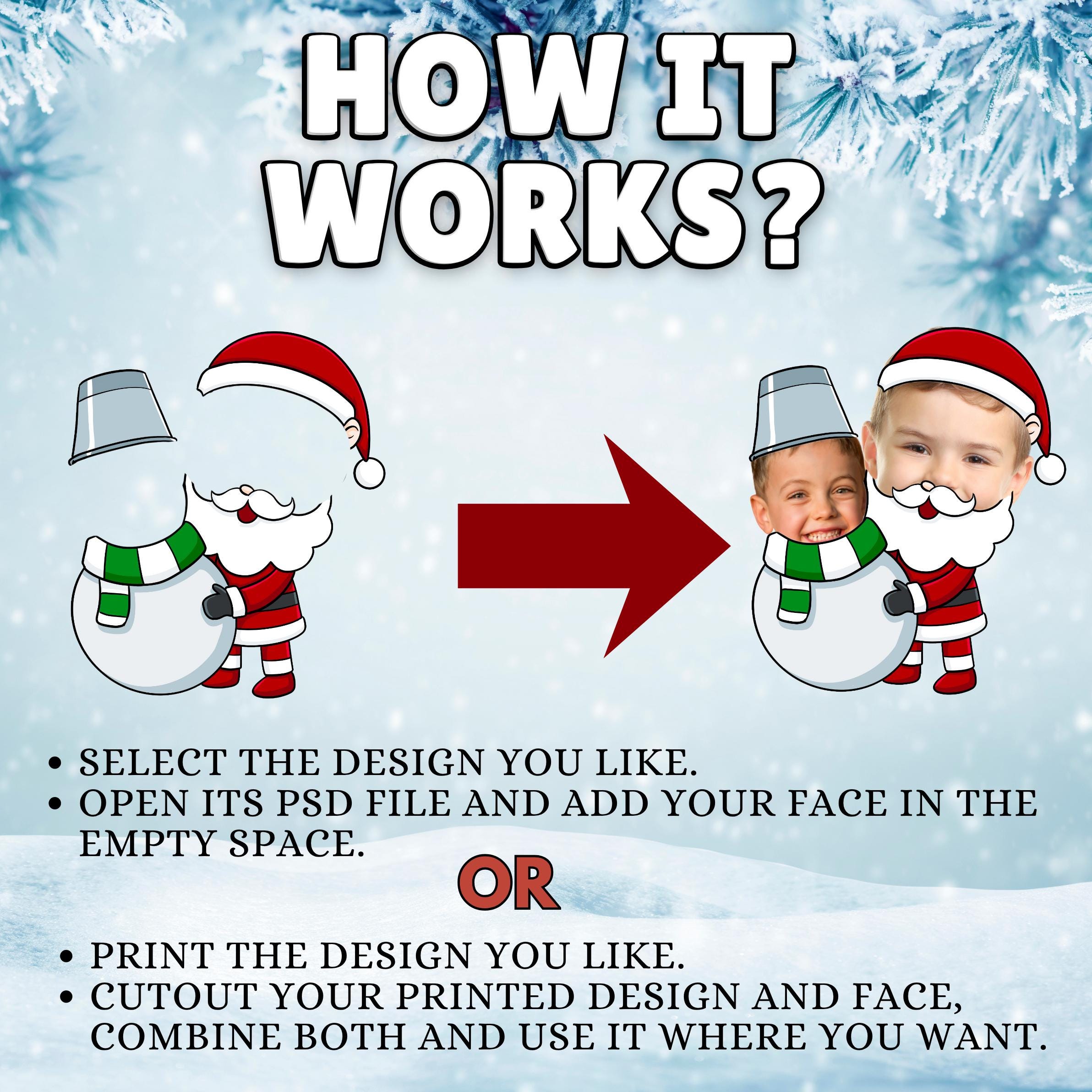 Santa Add-your-face Christmas Photo Cutout Bundle – 35+ Face-in-hole ...