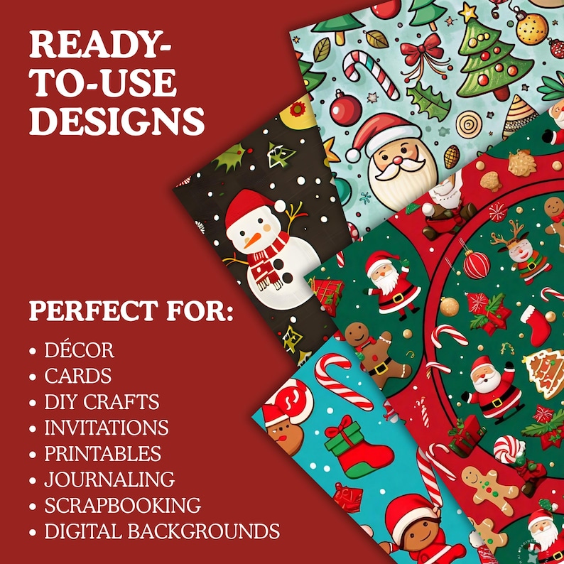 Christmas Digital Paper Bundle, 1700+ Designs, Seamless Patterns ...