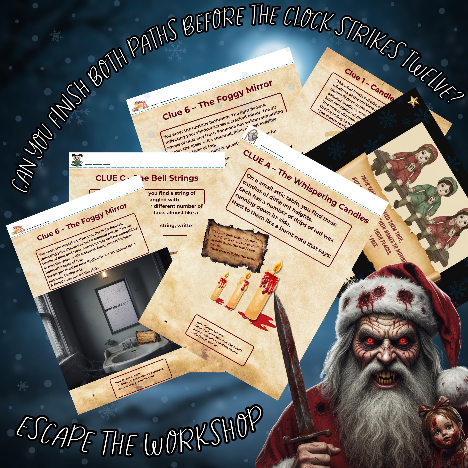 Christmas Escape Room Printable Game | Haunted Workshop on Holly Street ...