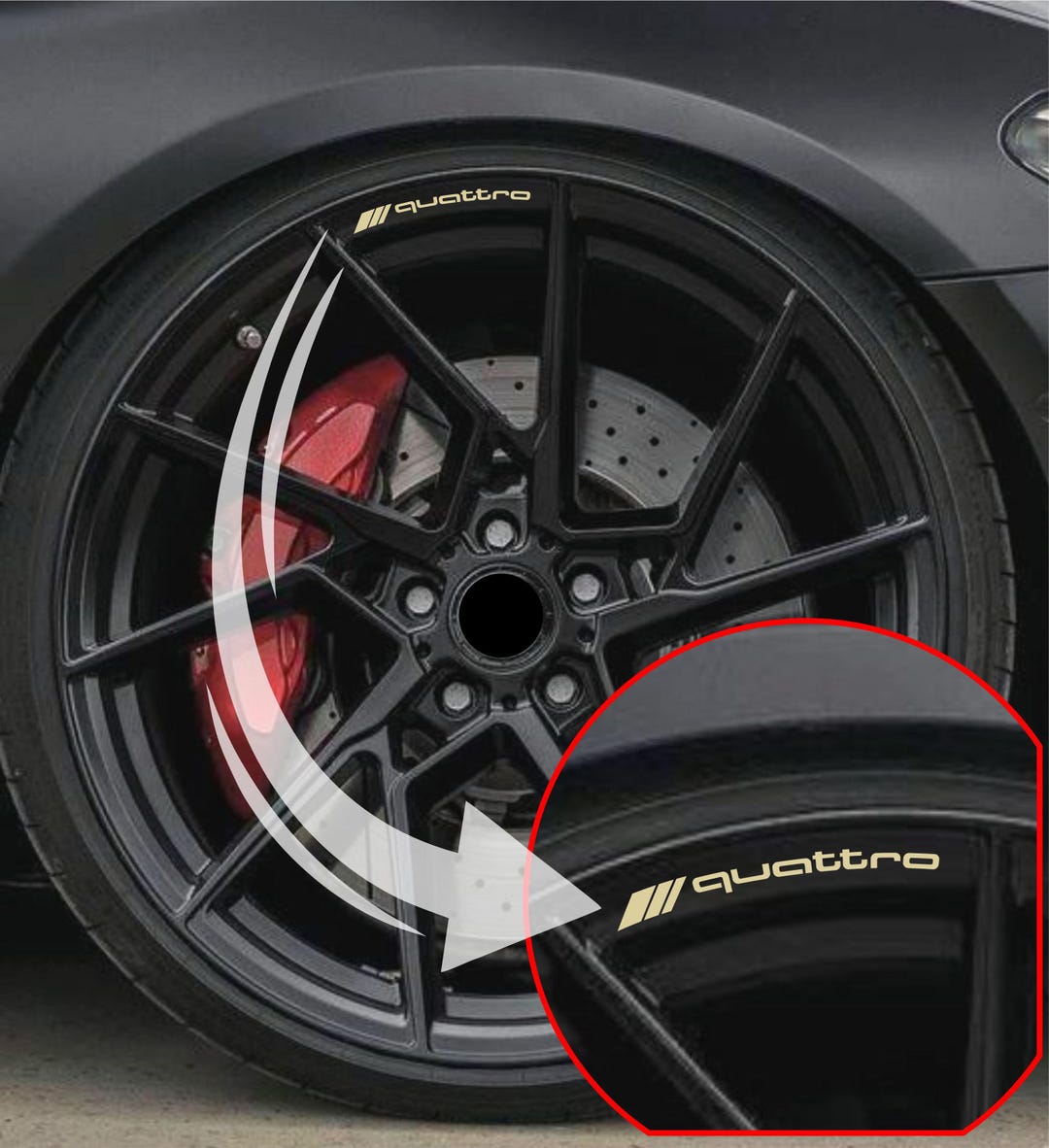 Audi Quattro S-line Wheel Decals – Sport Rim Vinyl Graphics (set of 4 ...