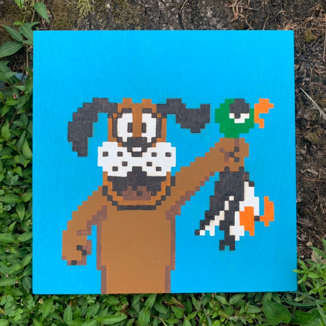 Nintendo's Duck Hunt Pixel Art Woodburned and Hand Painted Ready to ...