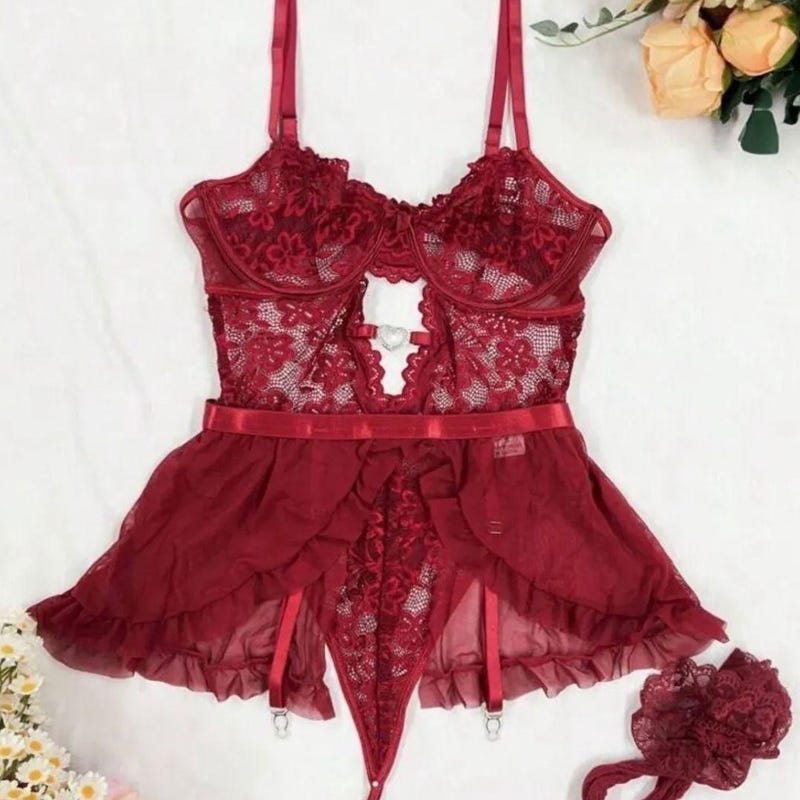 Satin Lingerie Set - Etsy