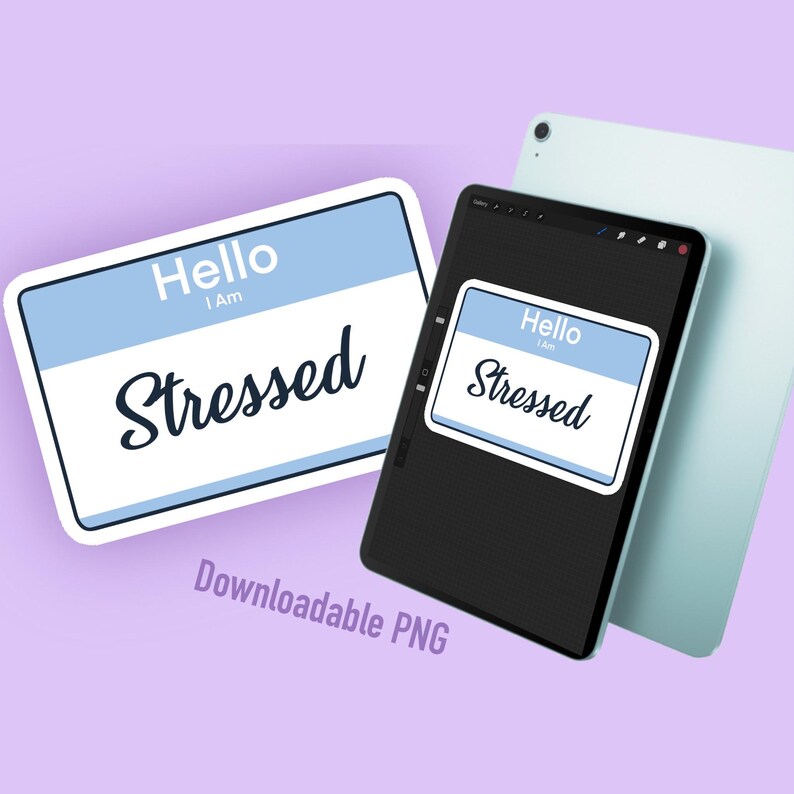 Hello I’m Stressed: Name Tag ~ Digital Image - Etsy