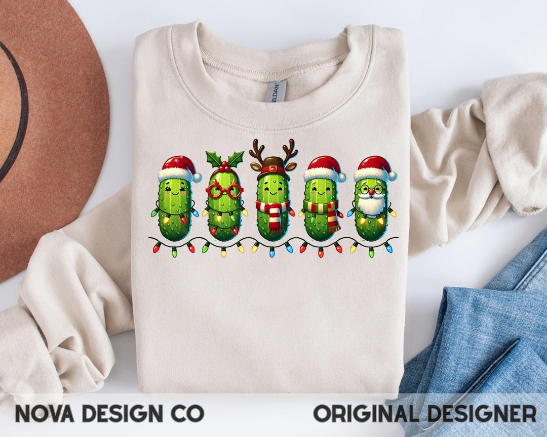 Funny Christmas Pickle Png, Christmas Lights Funny Holiday Cucumber ...