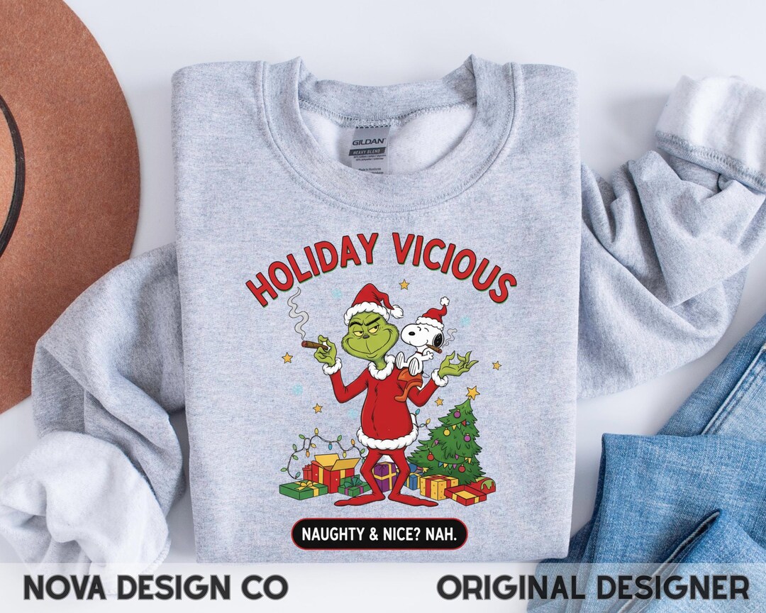 Holiday Vicious PNG, Snoopy and Grinch Christmas PNG, Merry Christmas ...