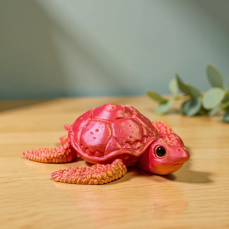3D Printed Articulated Sea Turtle | Flexible Fidget Toy | Movable Ocean ...