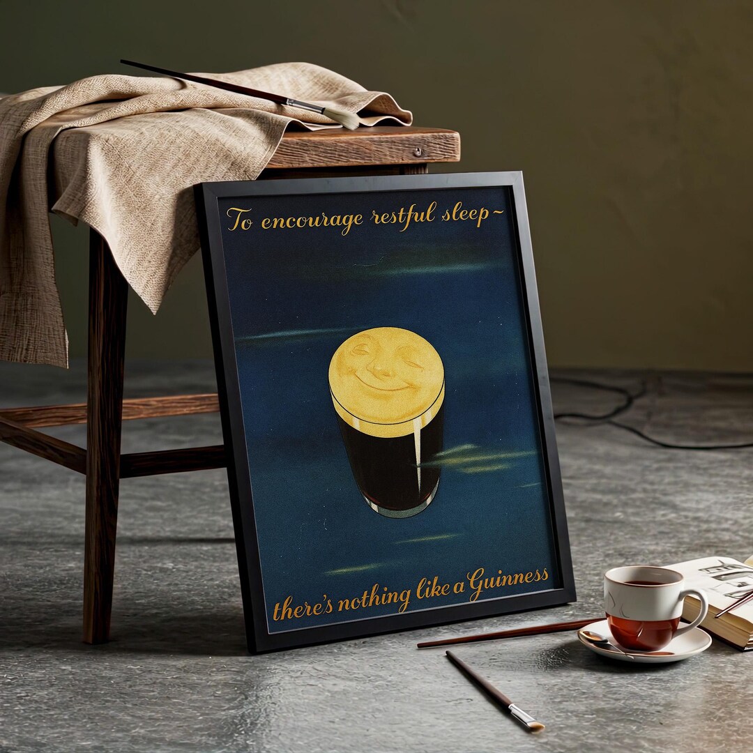 Vintage Guinness Ad Poster: Retro Irish Pub Wall Art (digital Download ...
