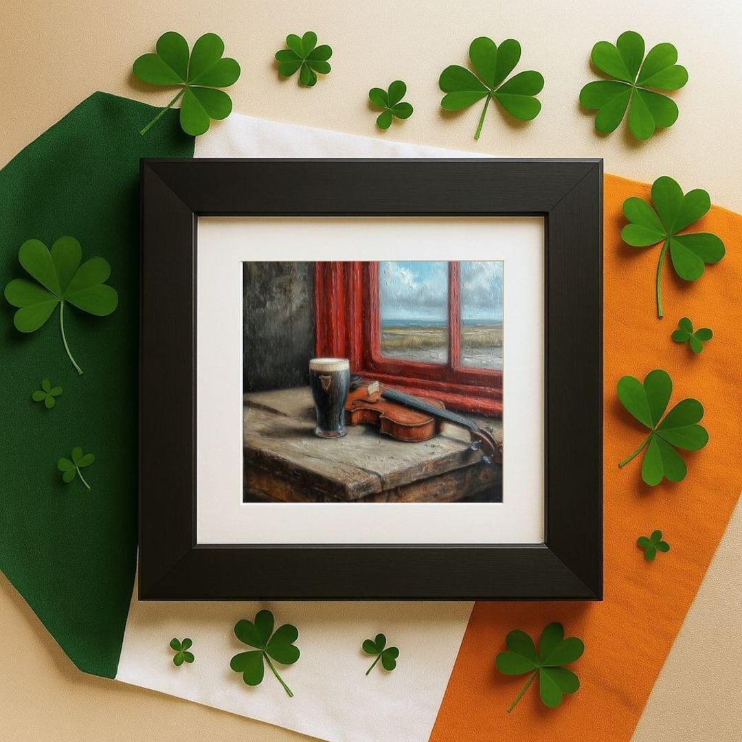 Irish Pub Art Fiddle With Guinness Square Print – Ireland Wall Art ...