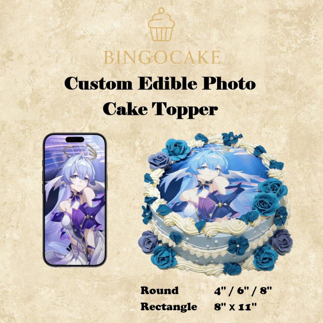 Custom Edible Cake Topper: Personalized Photo or Logo - Etsy