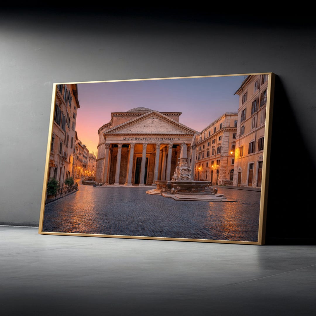 Historic Pantheon Rome Canvas Wall Art, Ancient Roman Architecture ...