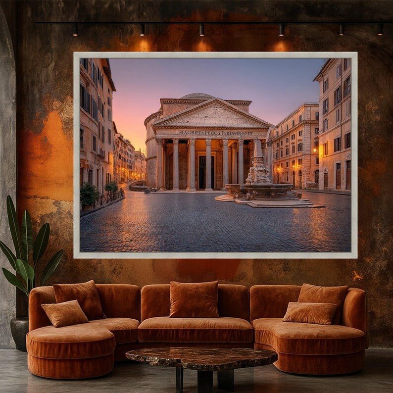 Historic Pantheon Rome Canvas Wall Art, Ancient Roman Architecture ...
