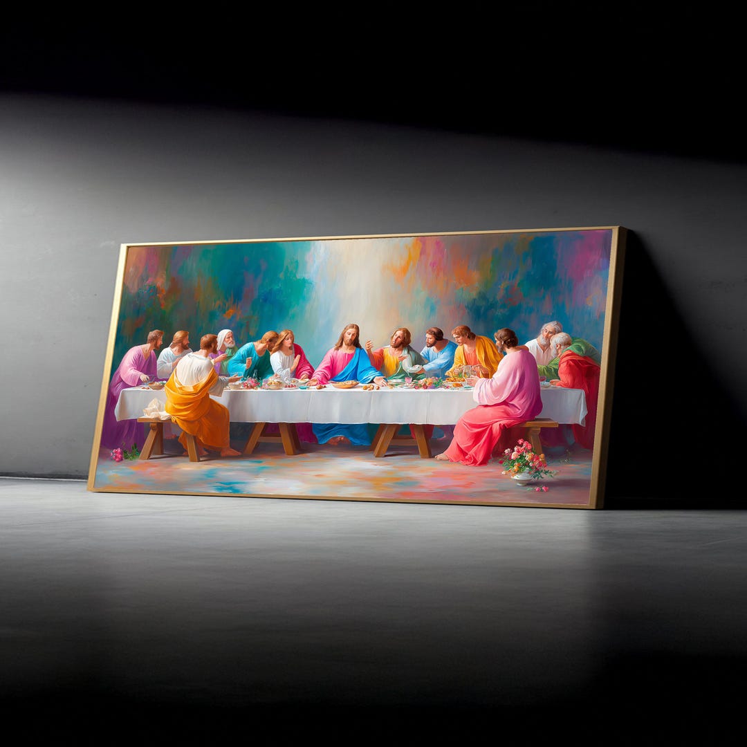 The Last Supper Canvas Wall Art, Religious Christian Painting, Jesus ...
