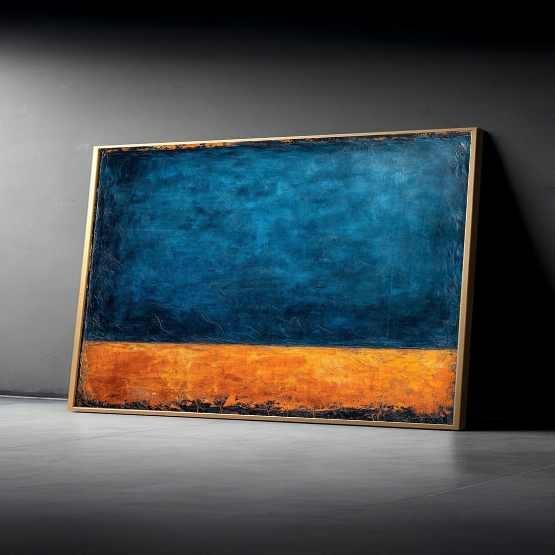 Abstract Blue and Orange Color Field Canvas, Mark Rothko Wall Art ...