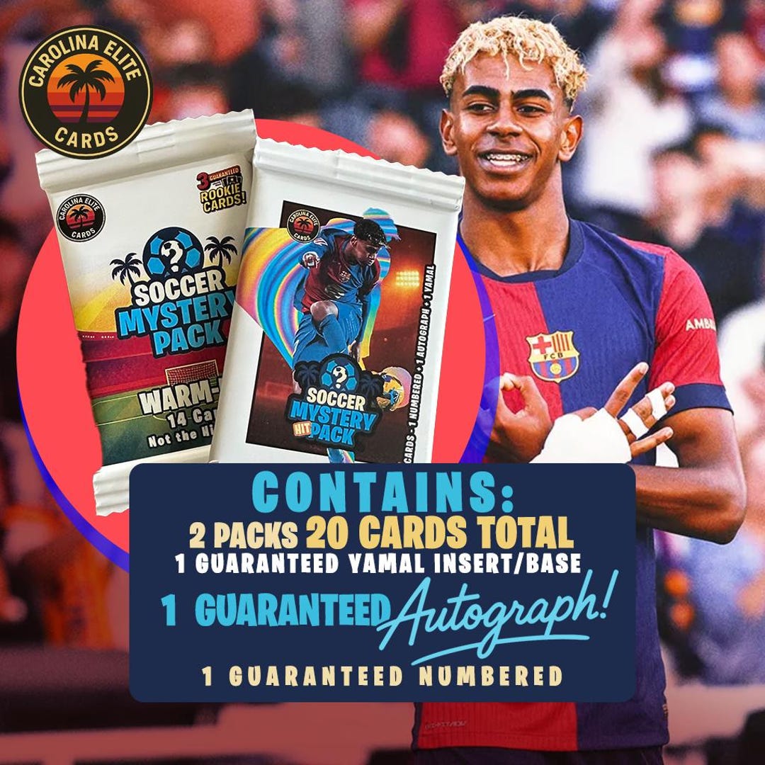 Soccer Cards Mystery Pack - Yamal! Guaranteed Autograph Hit + Numbered ...